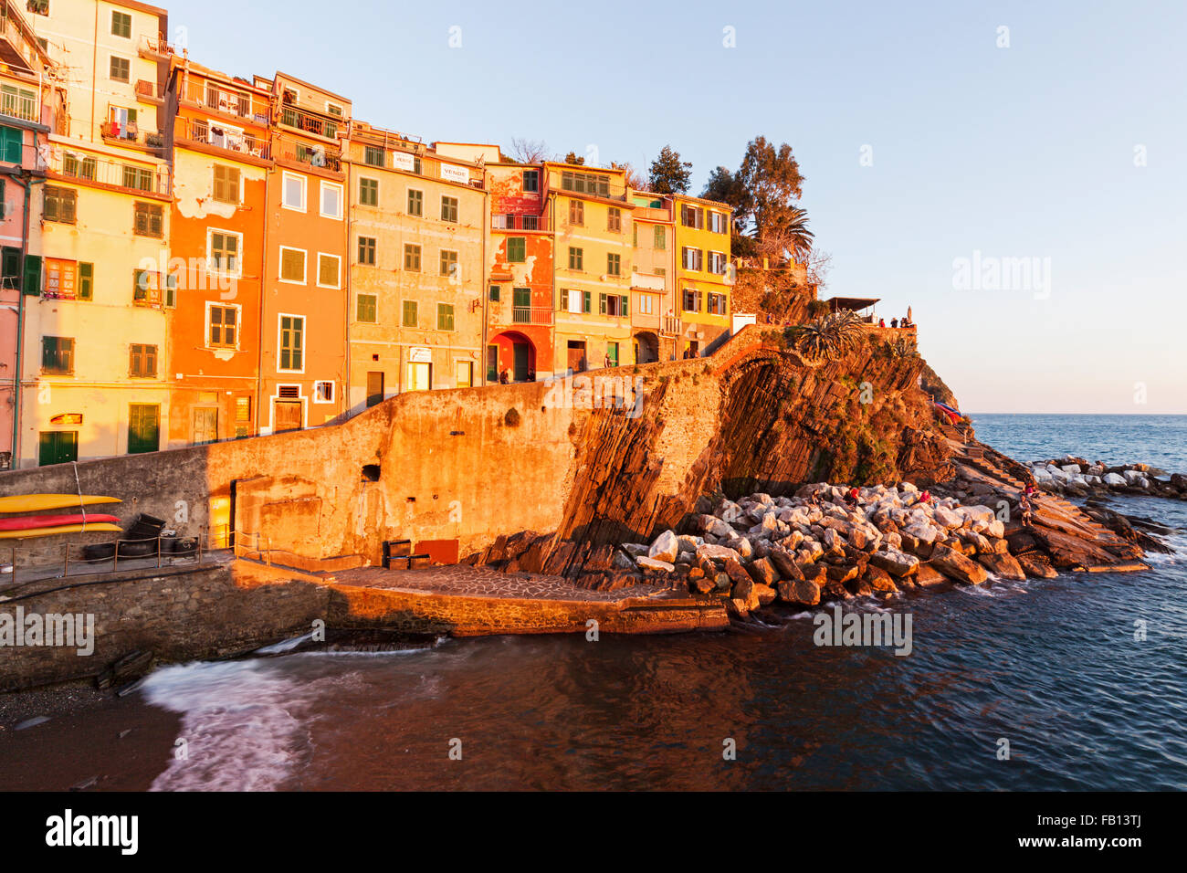 Coastal Town At Sunset Stock Photo Alamy coastal-town-at-sunset-stock-photo-alamy