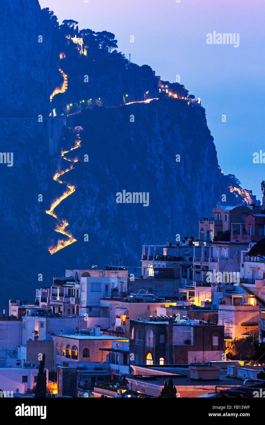 Town at dusk Stock Photo - Alamy