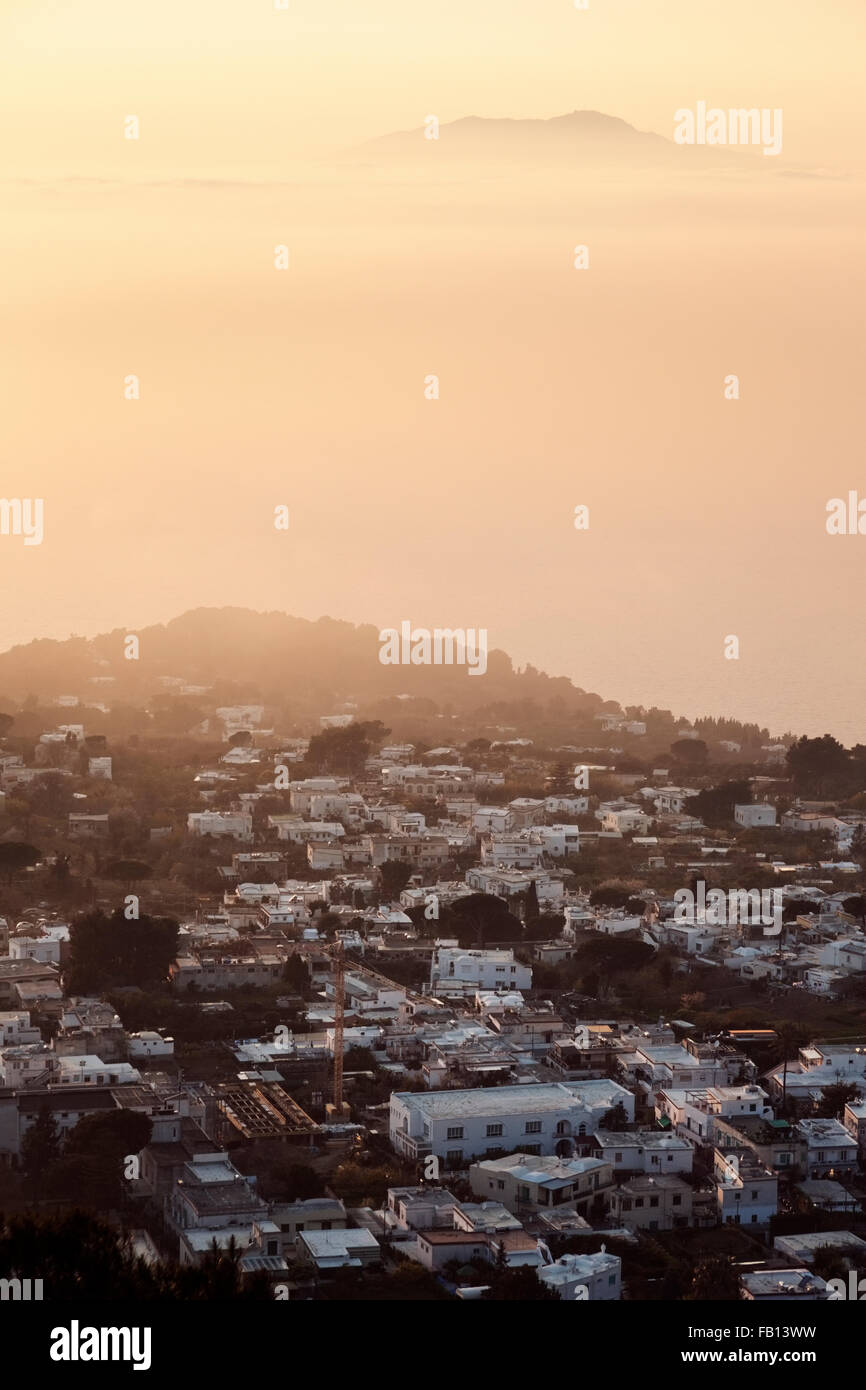 Town at sunset Stock Photo - Alamy