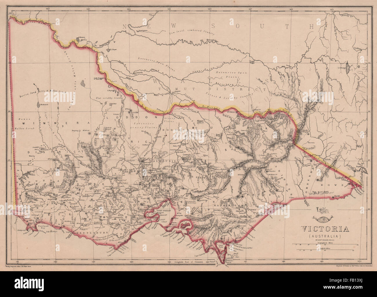 VICTORIA. Shows 1st Australian steam railway Geelong-Melbourne. WELLER ...