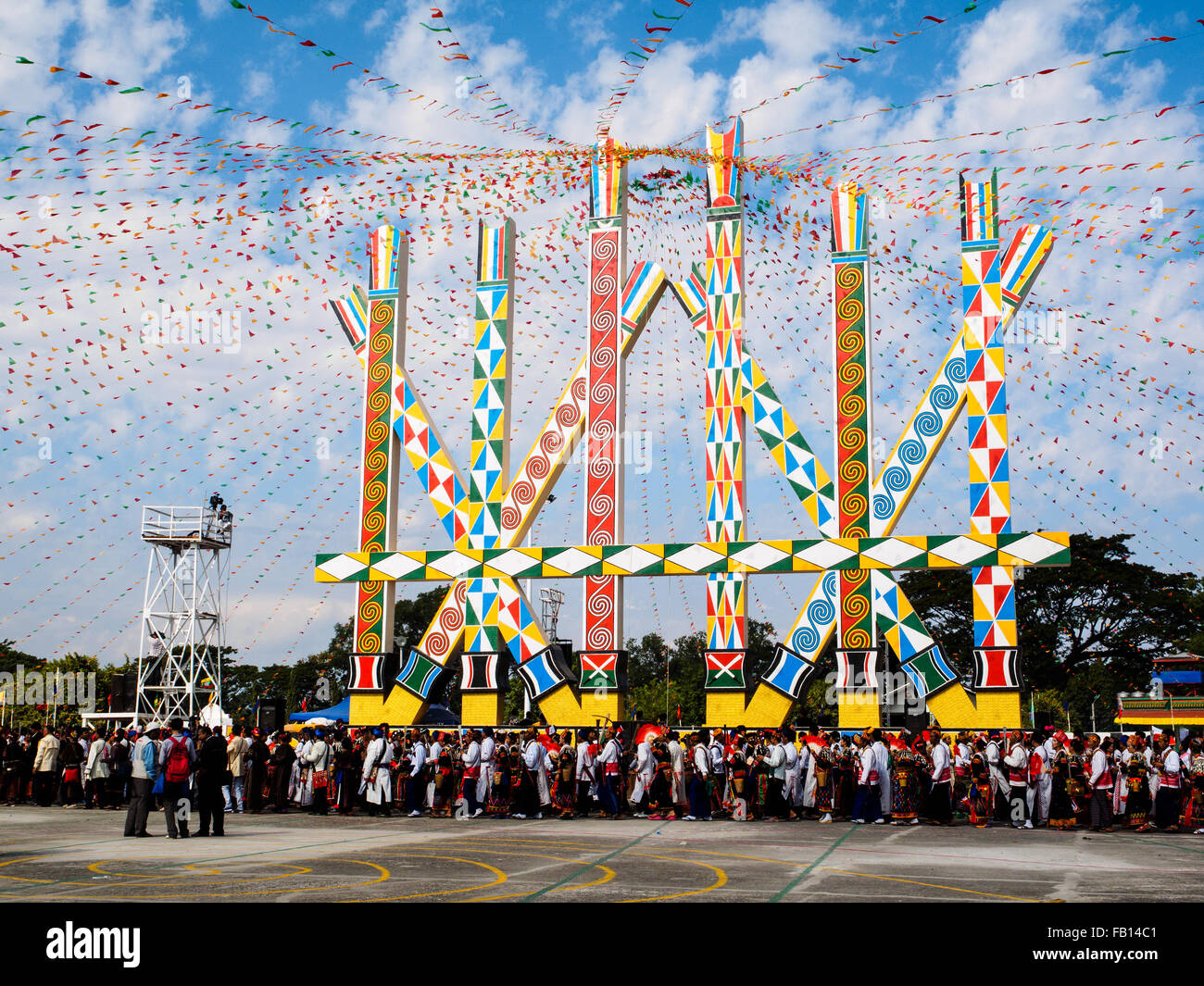 Manau Dance, traditional ceremony of Kachin people to celebrate Kachin ...