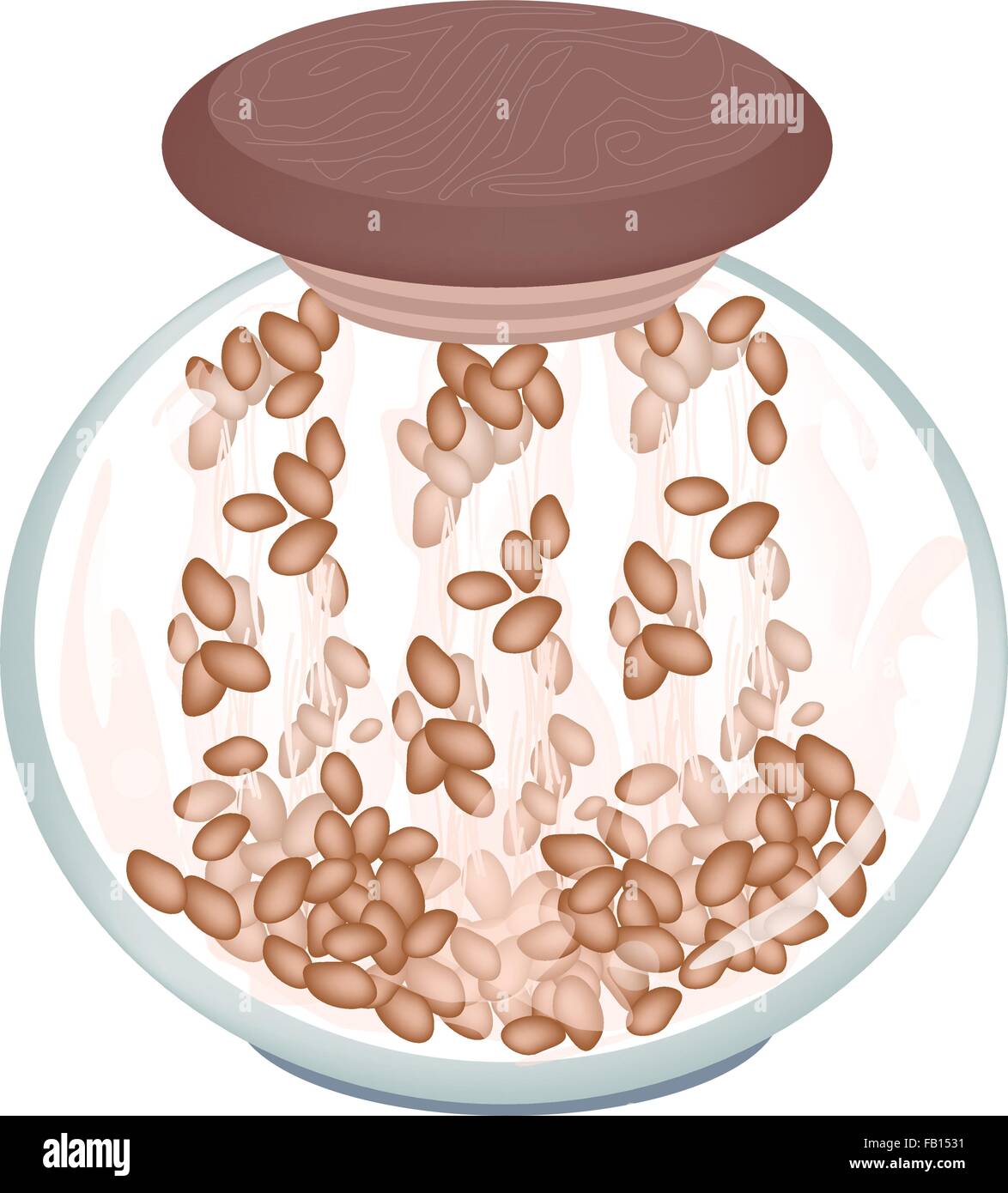 Illustration of Soybean Natto in A Glass Jar, A Japanese Dish Made By ...