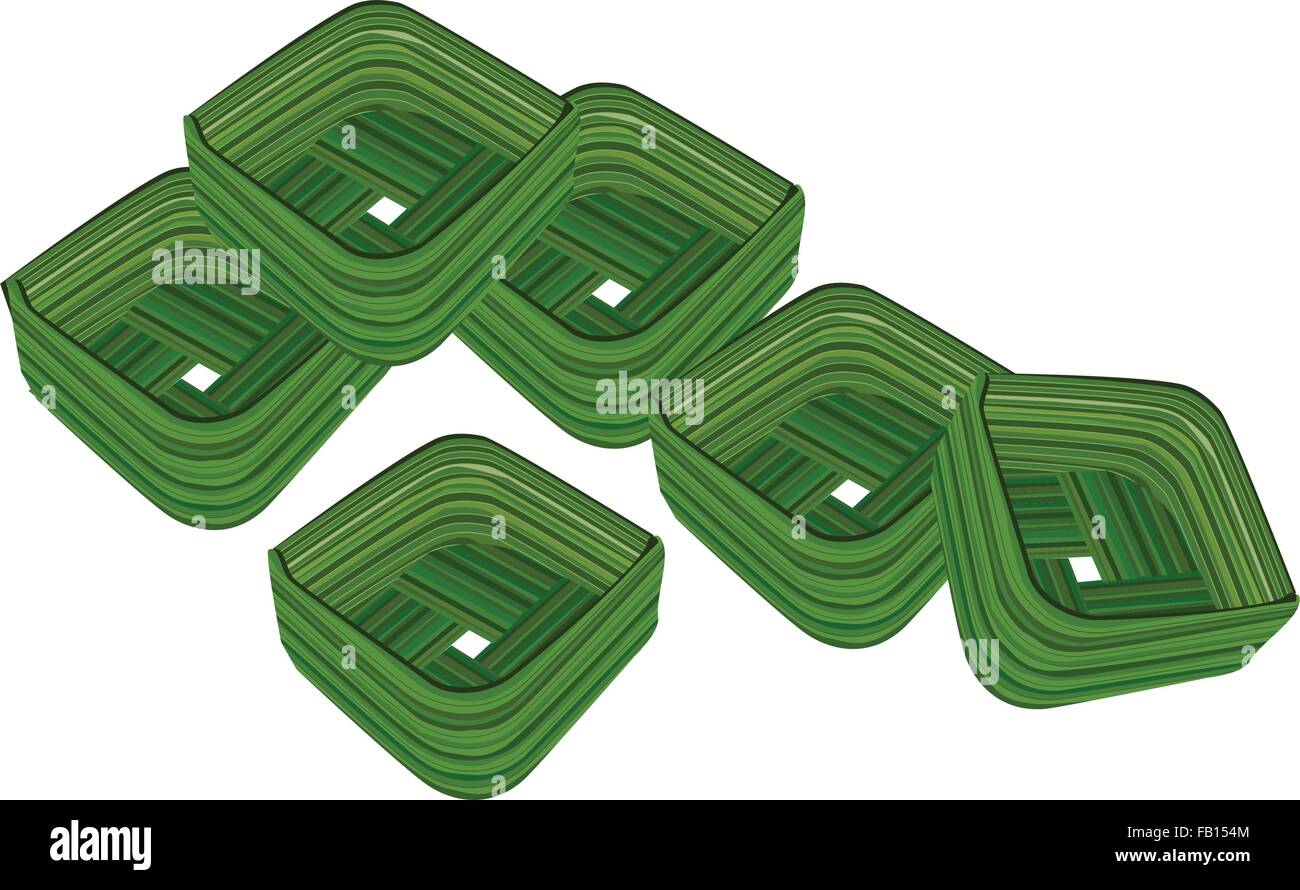 Thai Traditional, Food Container Made From Coconut Leaf or Count ...