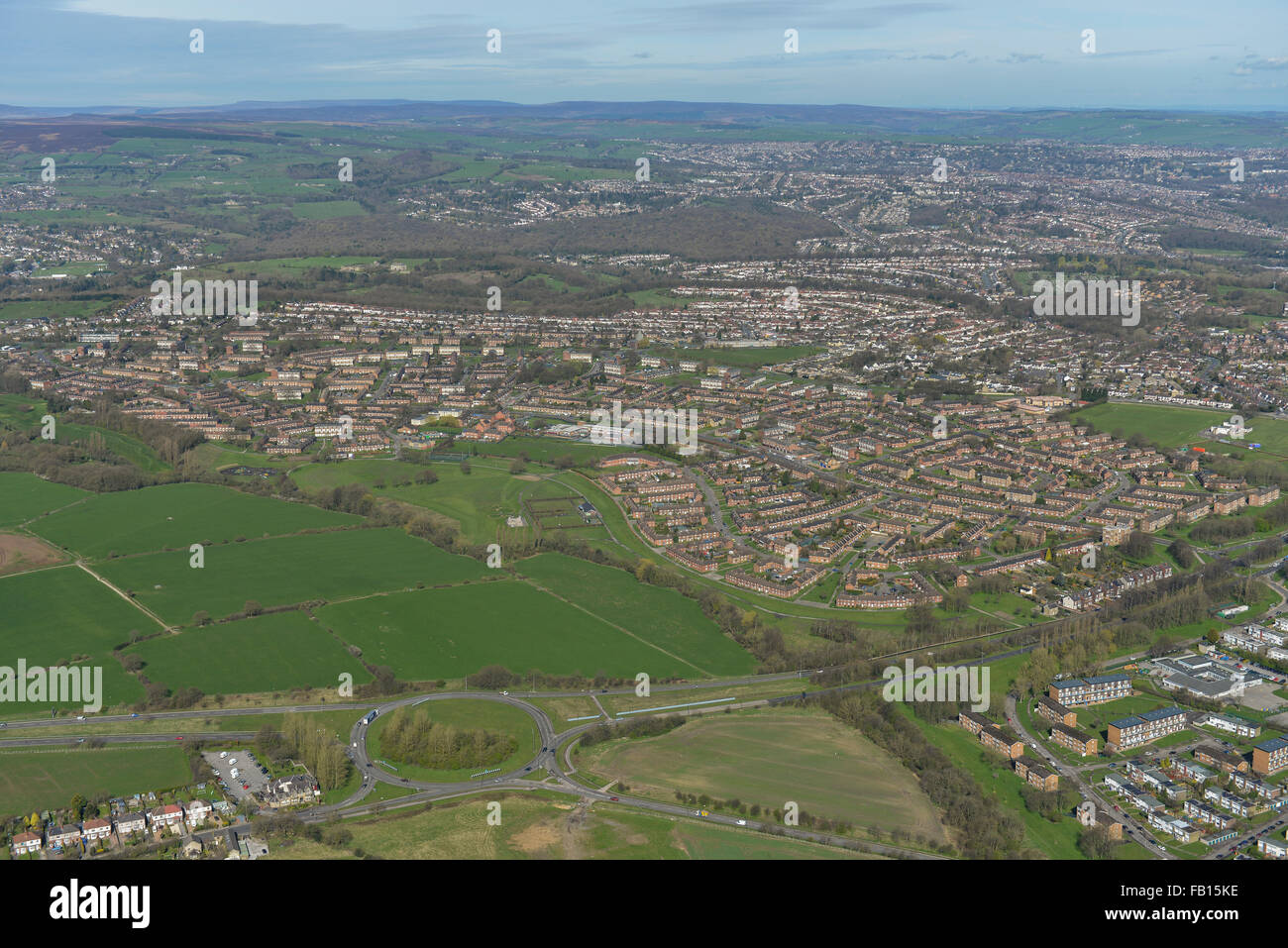 An aerial view of the district of Lowedges in Sheffield, South ...