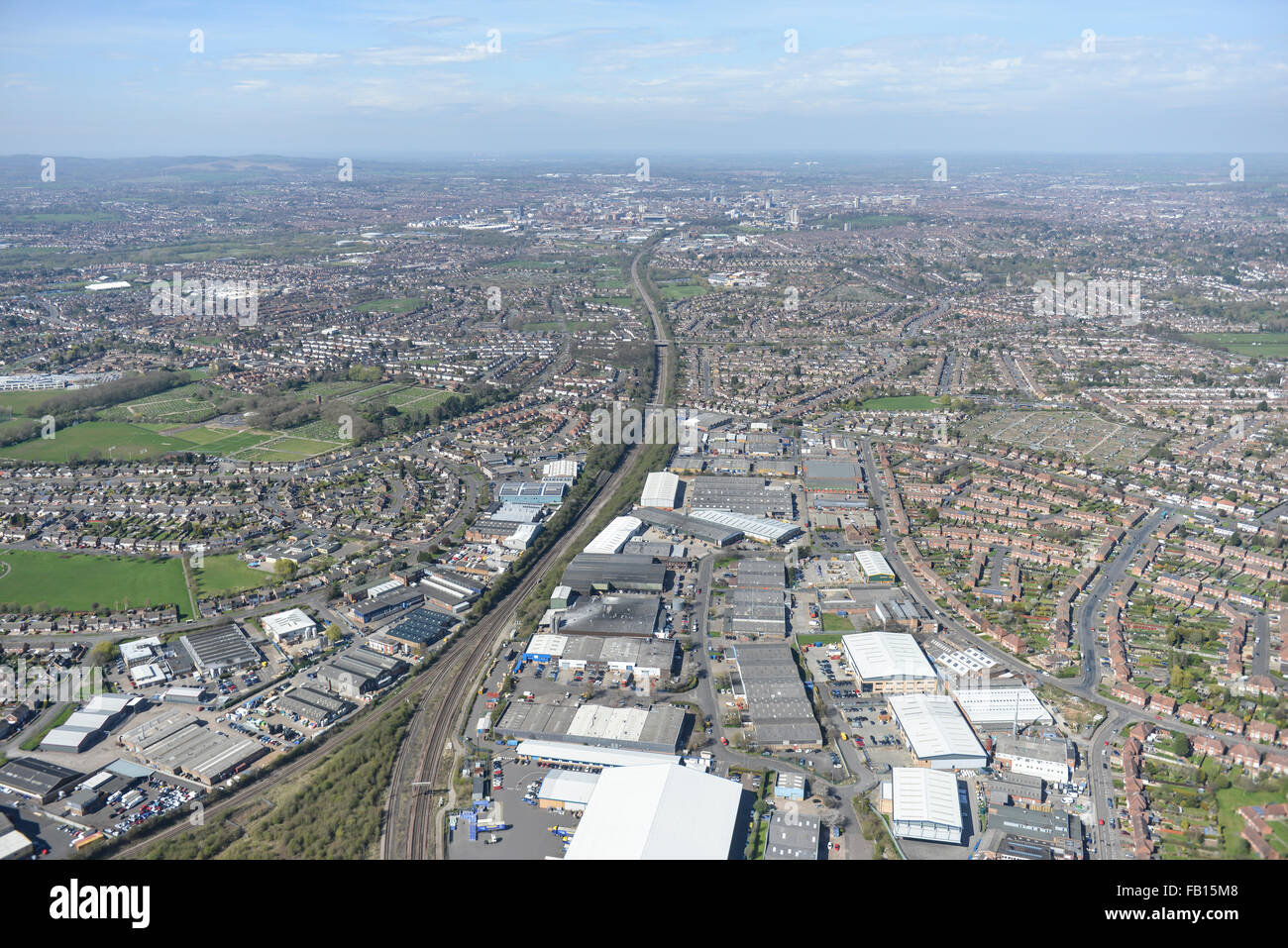 An aerial view of the Chartwell Drive industrial estate in Leicester ...