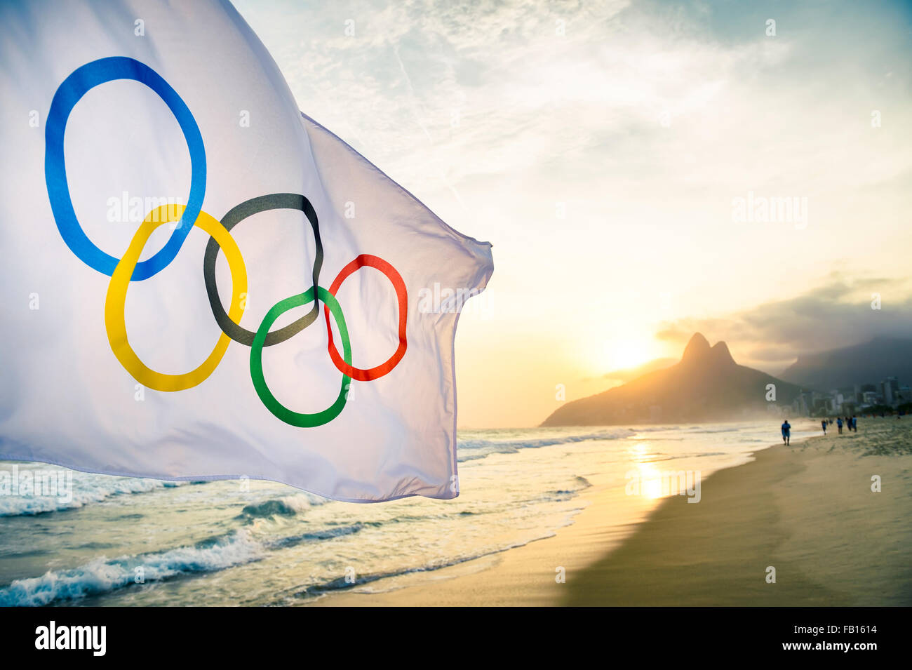 Rio de janeiro skyline flag brazil High Resolution Stock Photography ...