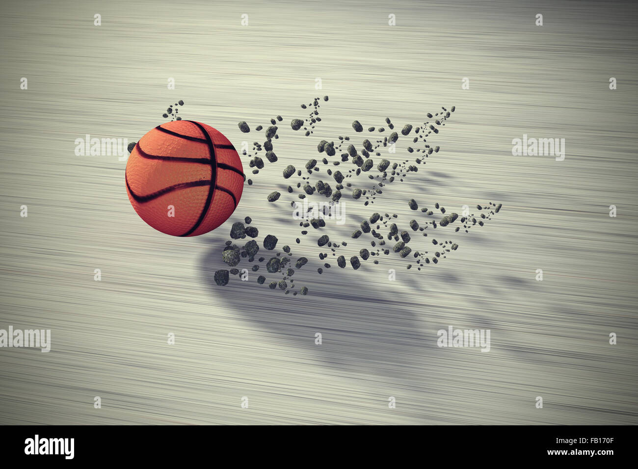 3d rendering of a fast rolling basketball on floor Stock Photo - Alamy