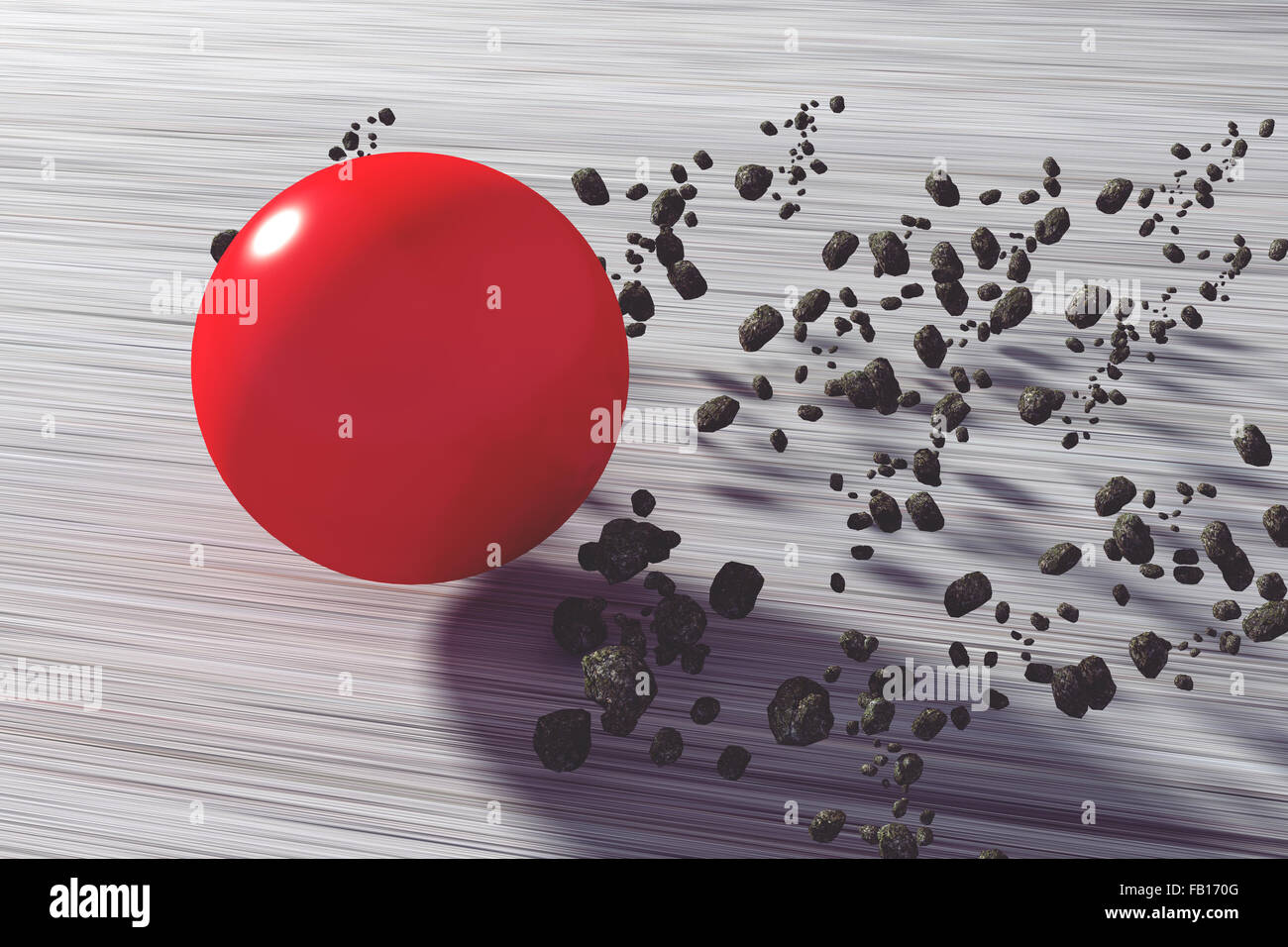 3D rendering of a fast flying red ball Stock Photo - Alamy