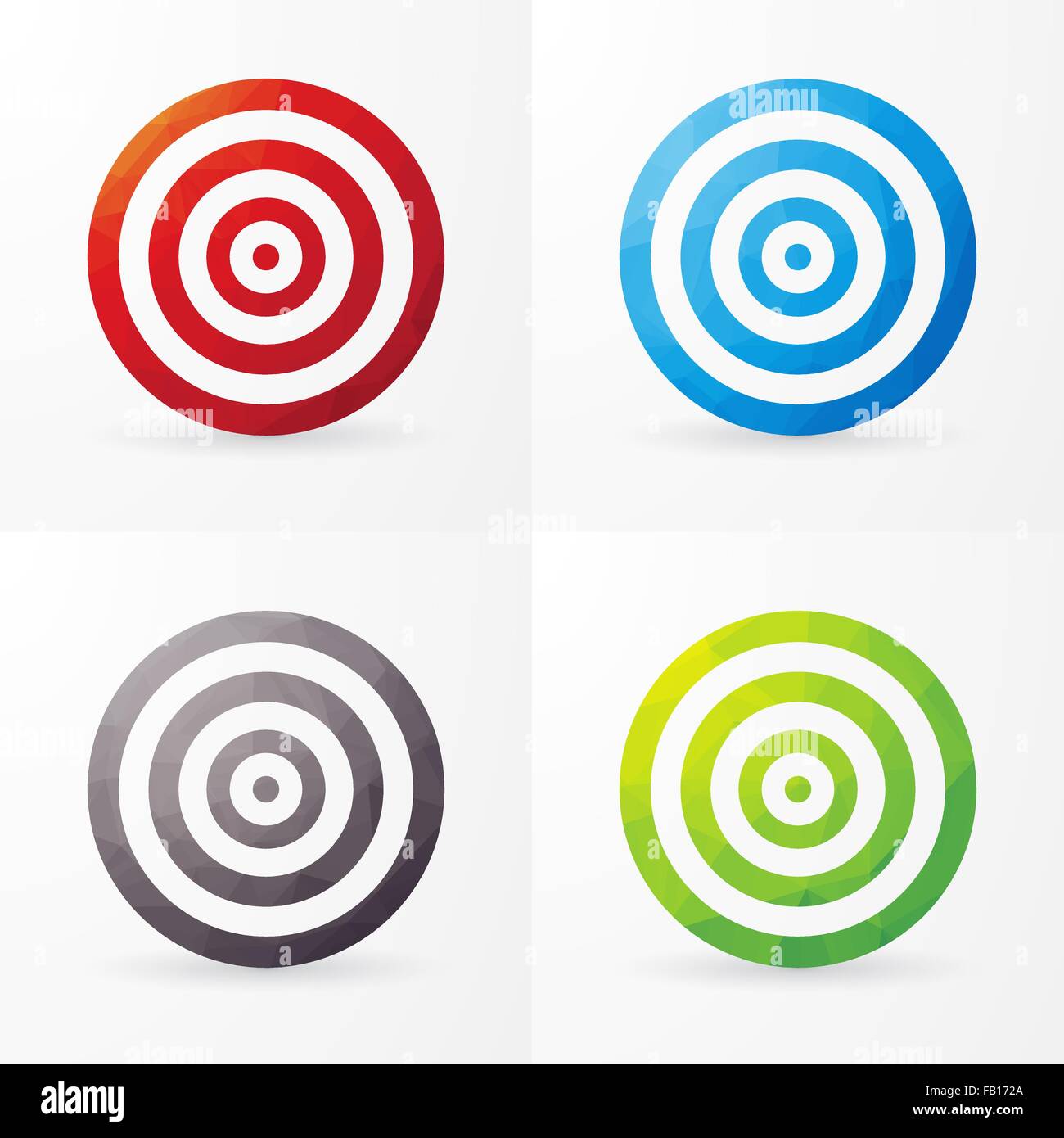 set of colored targets isolated on a white background Stock Vector ...