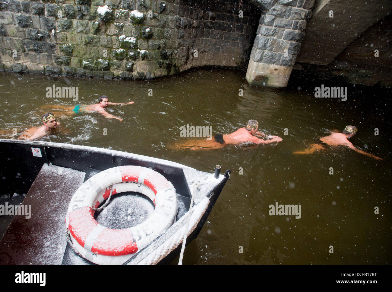 Prague, Czech Republic. 06th Jan, 2016. Winter swimmers take part in ...