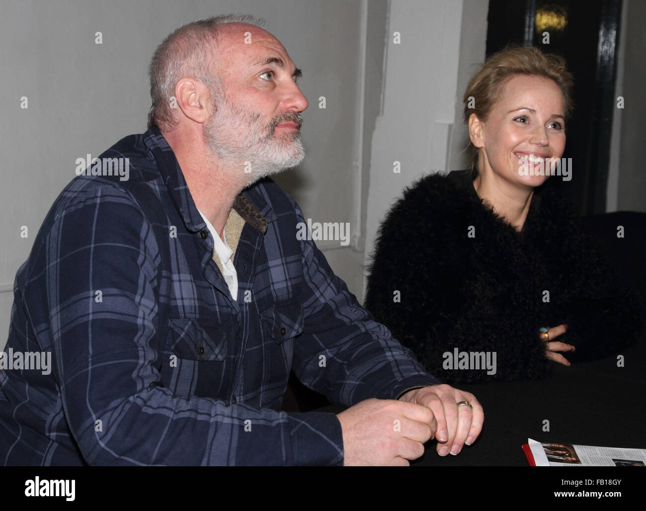 London. UK. Kim Bodnia and Sofia Helin (The Bridge) at the Nordicana ...