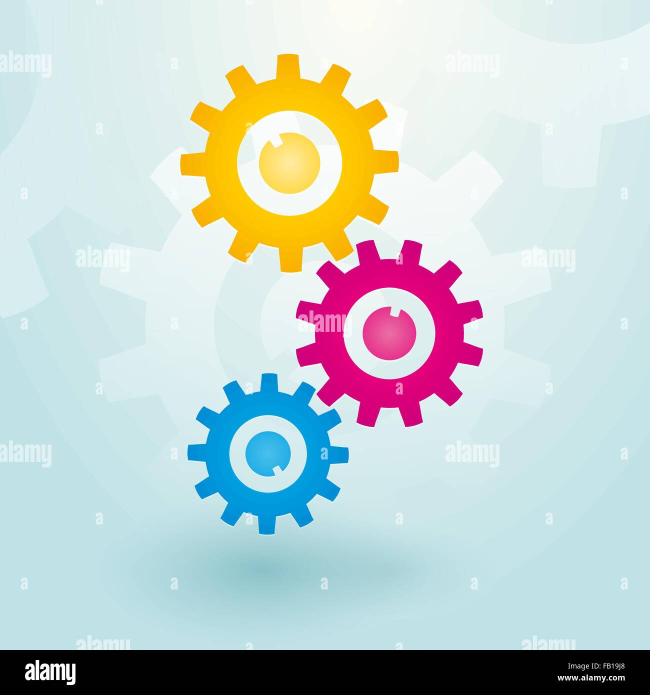 Three colorful gears Stock Vector Image & Art - Alamy