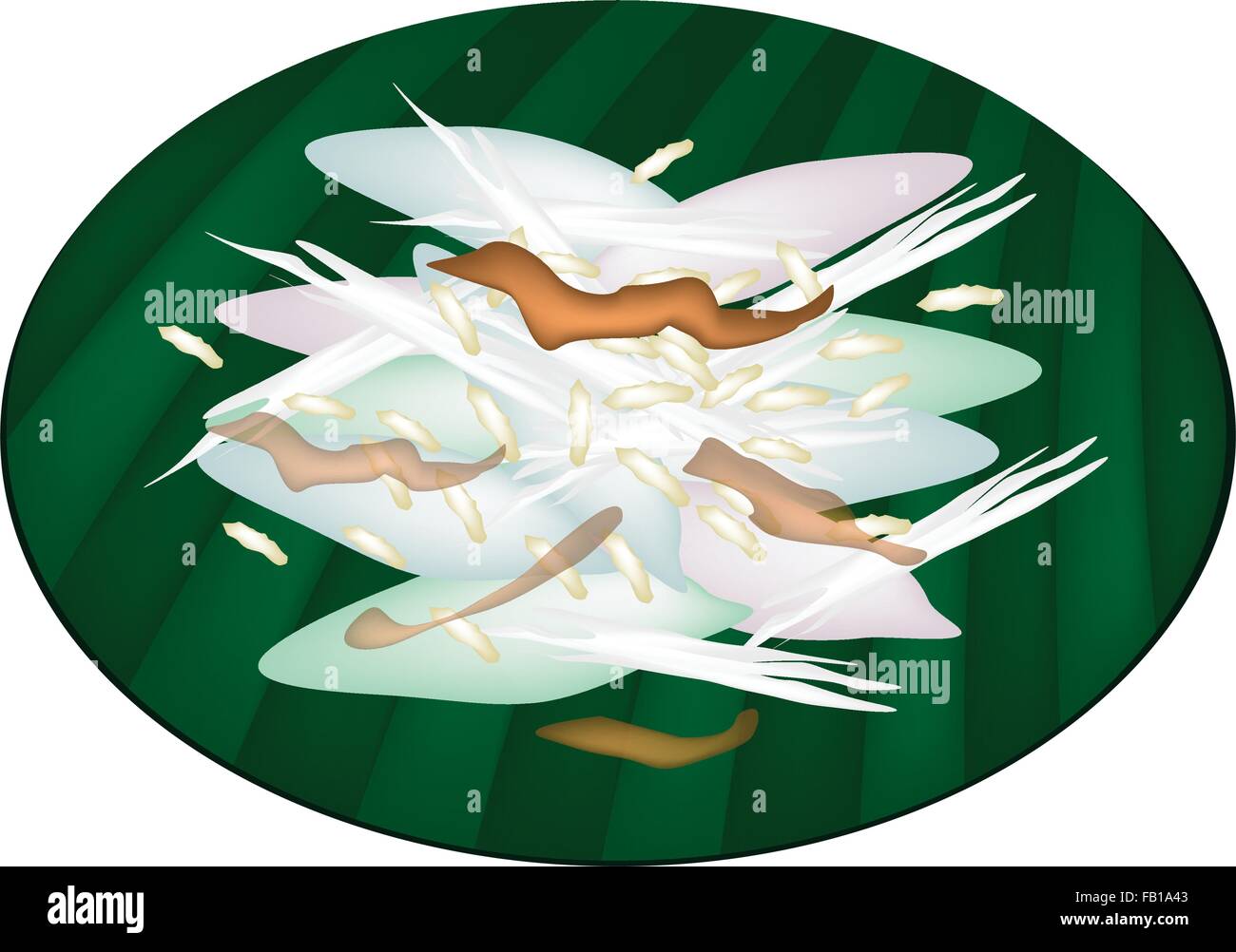 Thai Sticky Rice Cake Made From Rice Flour, Glutinous Flour Topping ...