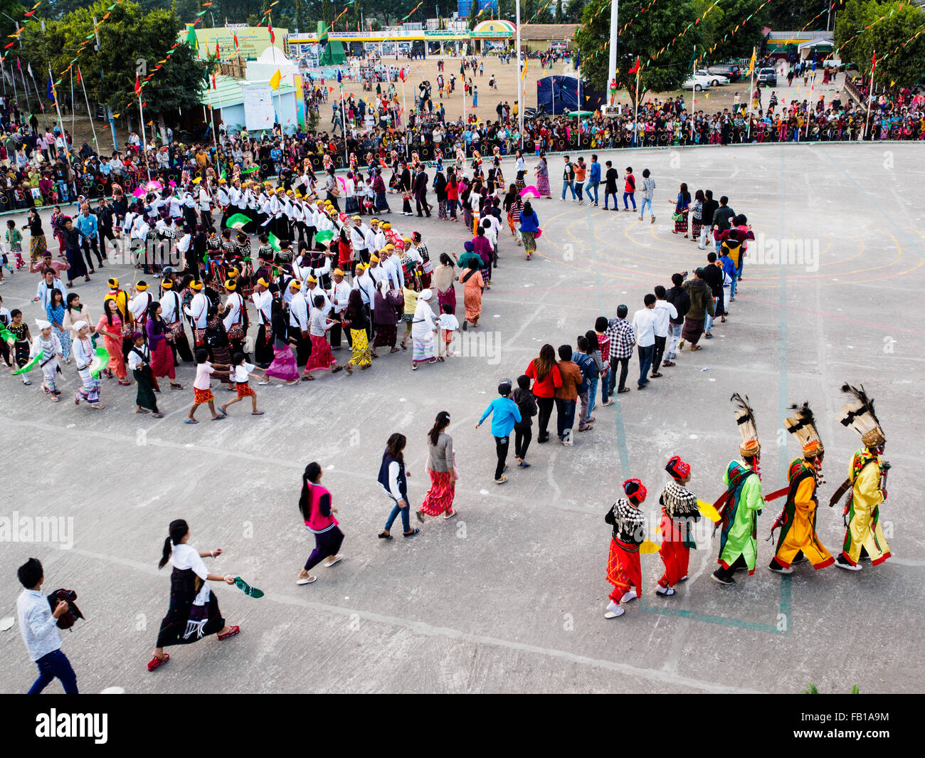 Manau Dance, traditional ceremony of Kachin people to celebrate Kachin ...