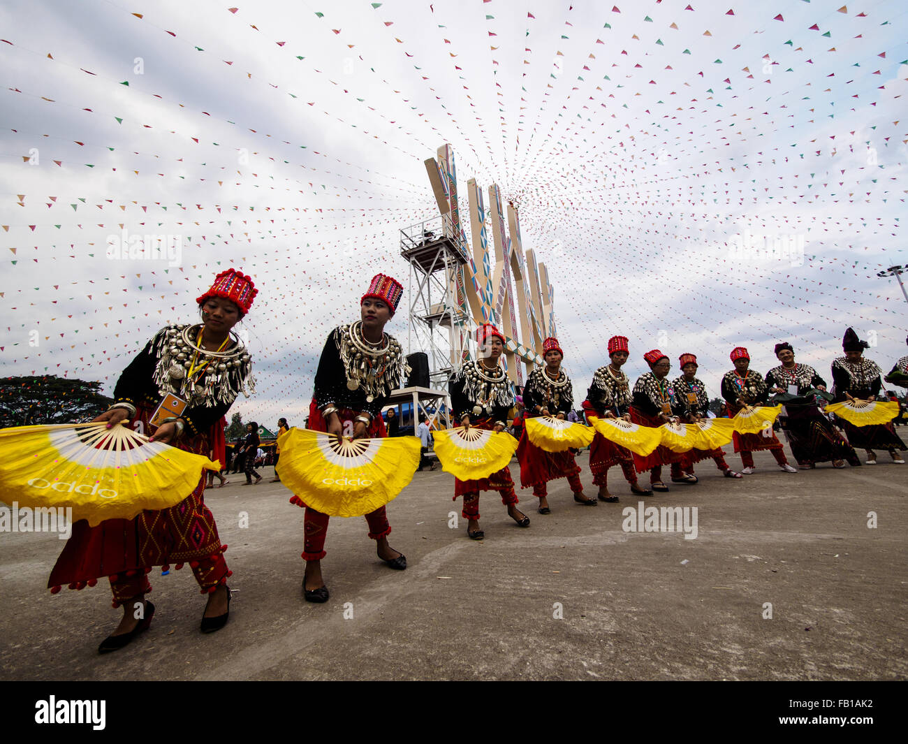 Manau Dance, traditional ceremony of Kachin people to celebrate Kachin ...