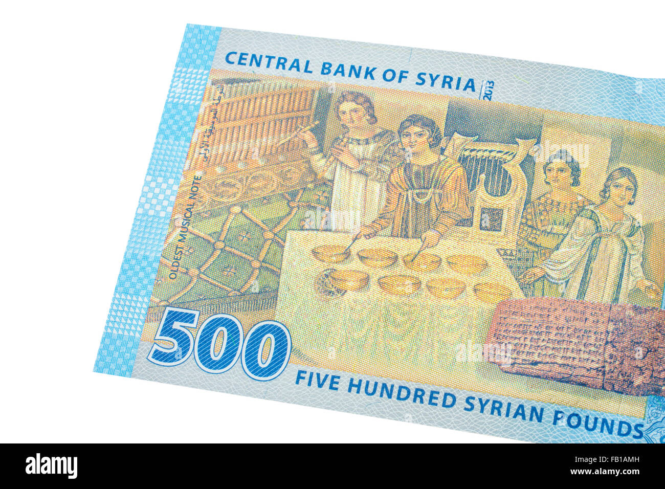 500 Syrian pounds bancnote. Syrian pound is the national currency of ...