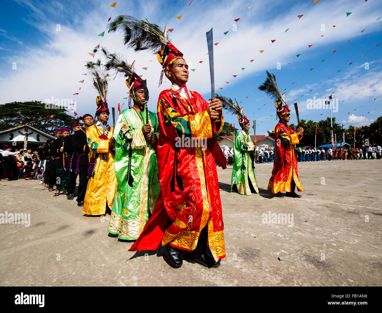 Manau Dance, traditional ceremony of Kachin people to celebrate Kachin ...
