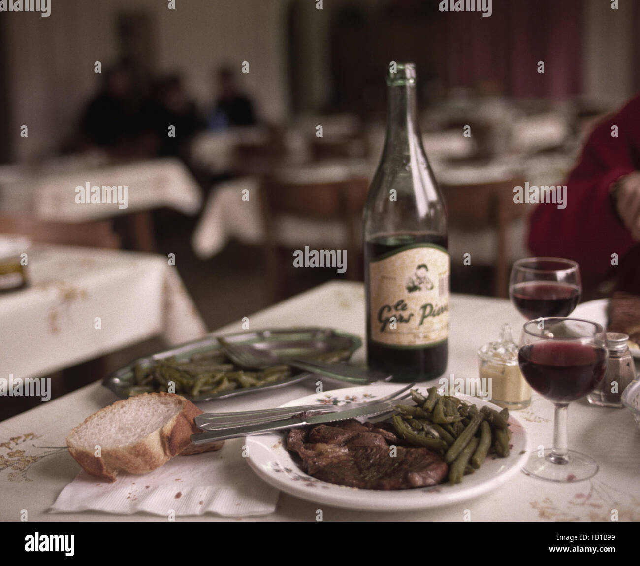 Simple bistro lunch in 1980s France Stock Photo - Alamy