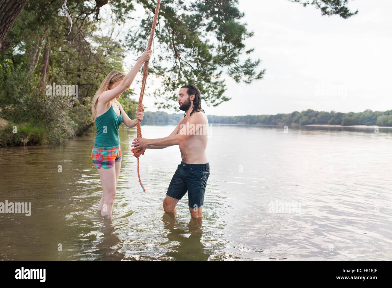 Rope swing and couple hi-res stock photography and images - Alamy
