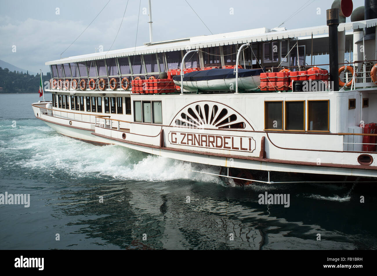 The G Zanardelli paddle steamer on Lake Garda Italy Stock Photo - Alamy