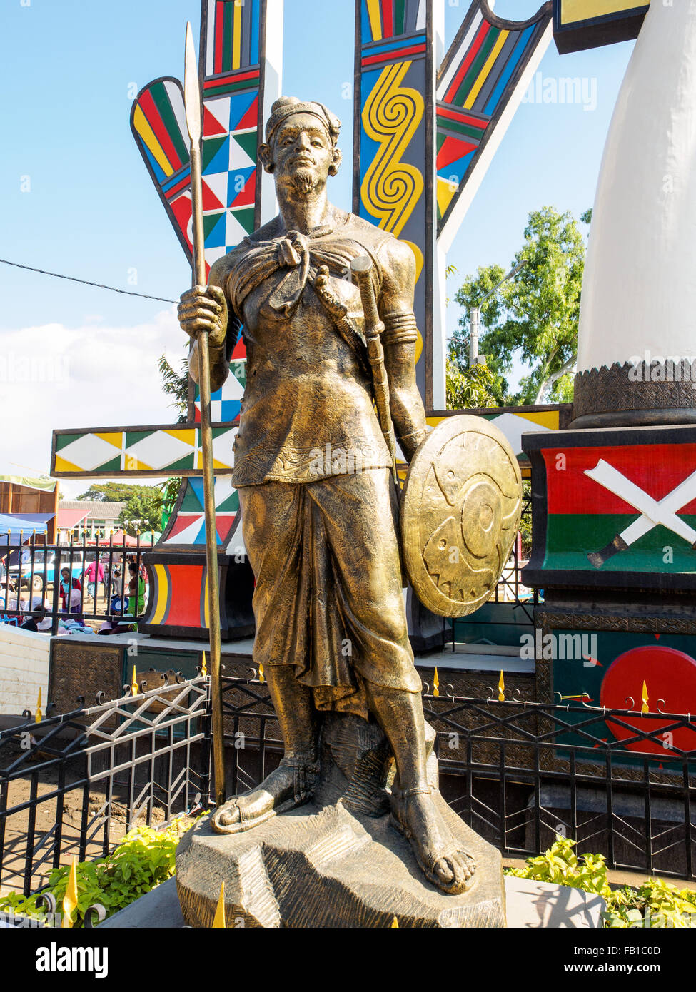 A statue in front of Manau Dance, traditional ceremony of Kachin people ...
