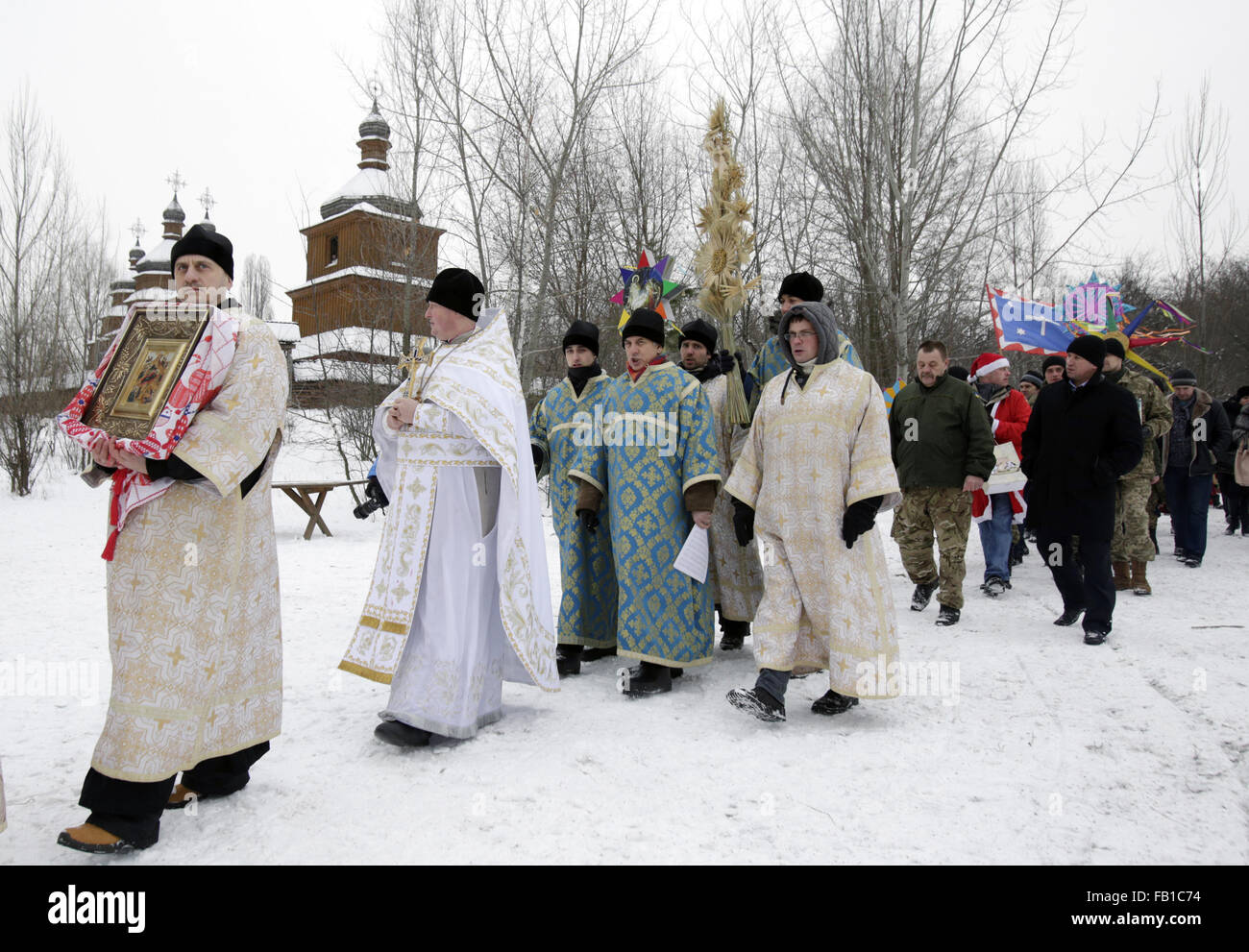 Kiev, Ukraine. 4th Dec, 2015. Religious procession during celebration ...