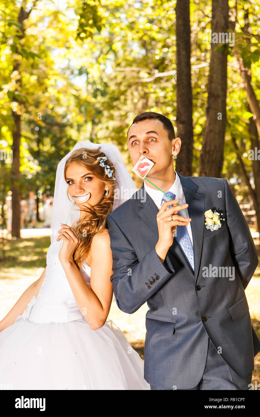 Funny couple on e-session. Preparing for wedding potography Stock Photo ...