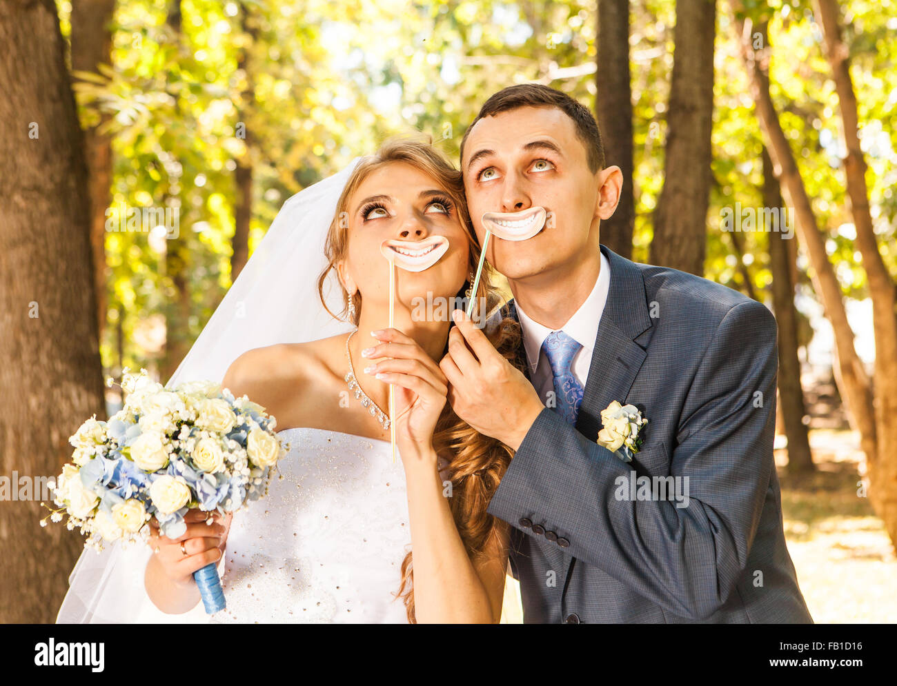 Funny couple on e-session. Preparing for wedding potography Stock Photo ...