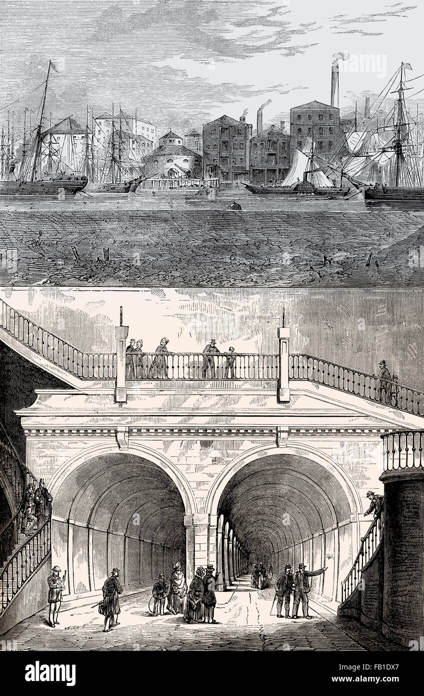 The Thames Tunnel, an underwater tunnel beneath the River Thames in ...