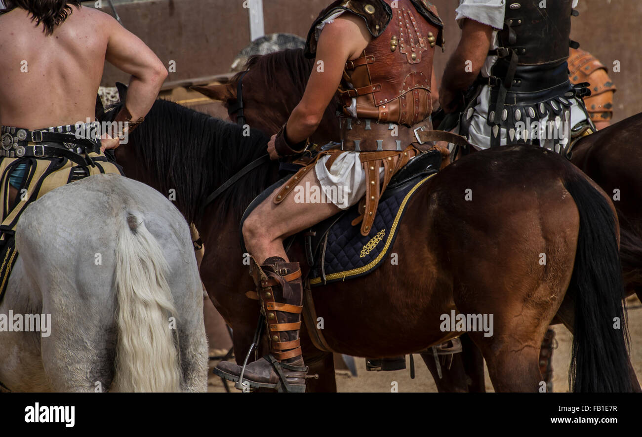 gladiator fights in the arena of the Roman circus, representation Stock ...