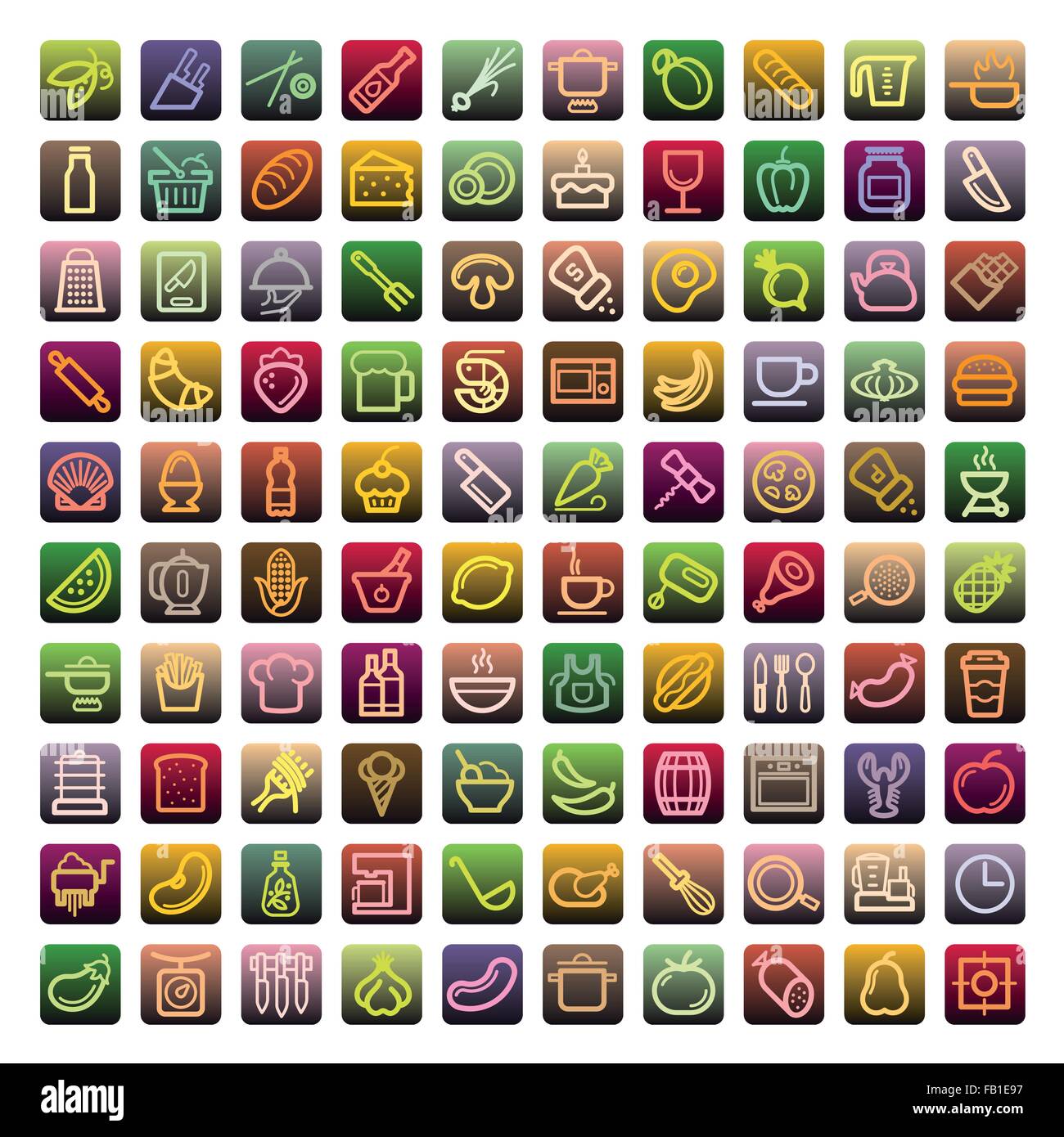 Set of food, cooking and tools signs Stock Vector Image & Art - Alamy