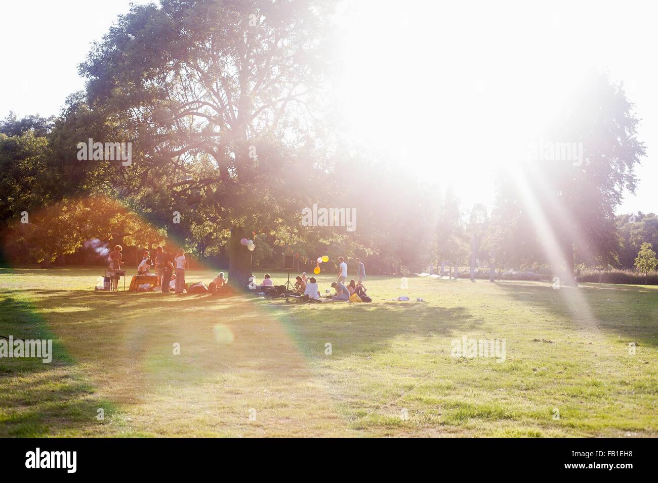Group people sitting under tree hi-res stock photography and images - Alamy