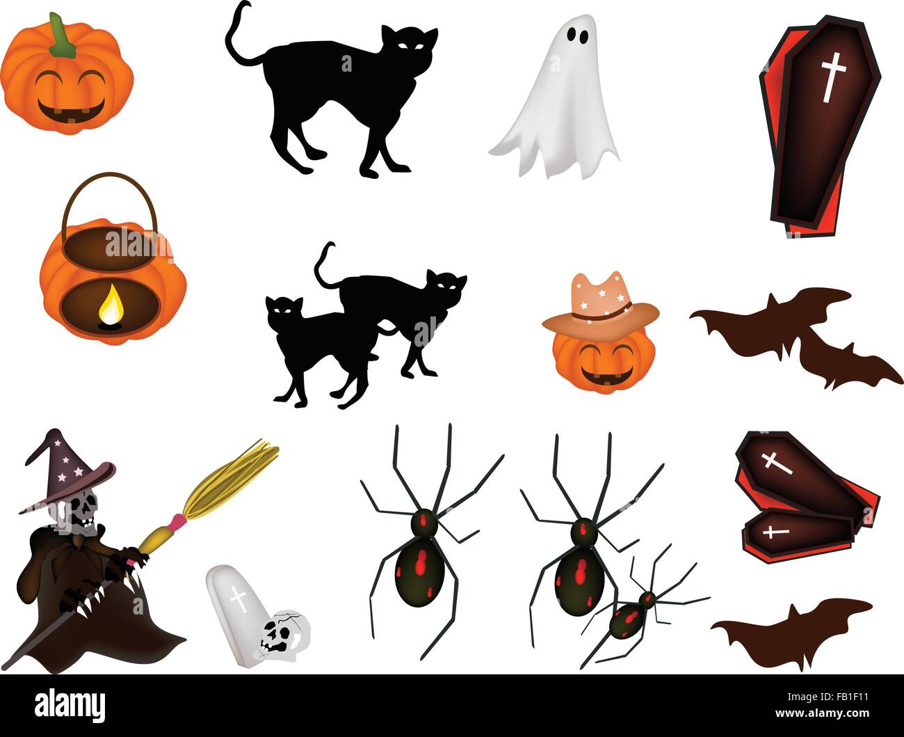 An Illustration Collection of Halloween Evil and Halloween Item for ...