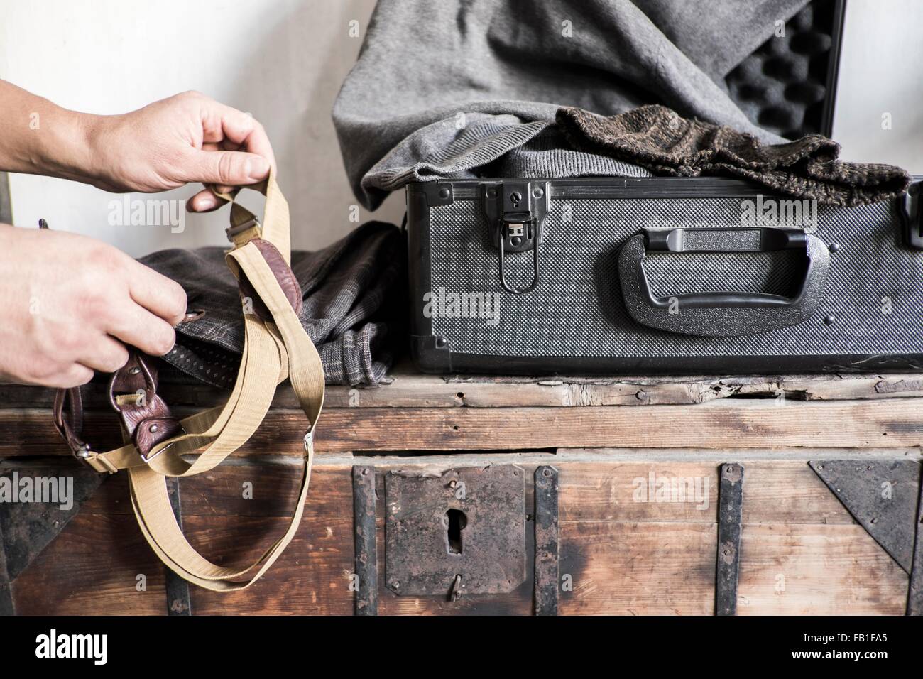 Photographer getting equipment ready, close-up Stock Photo - Alamy