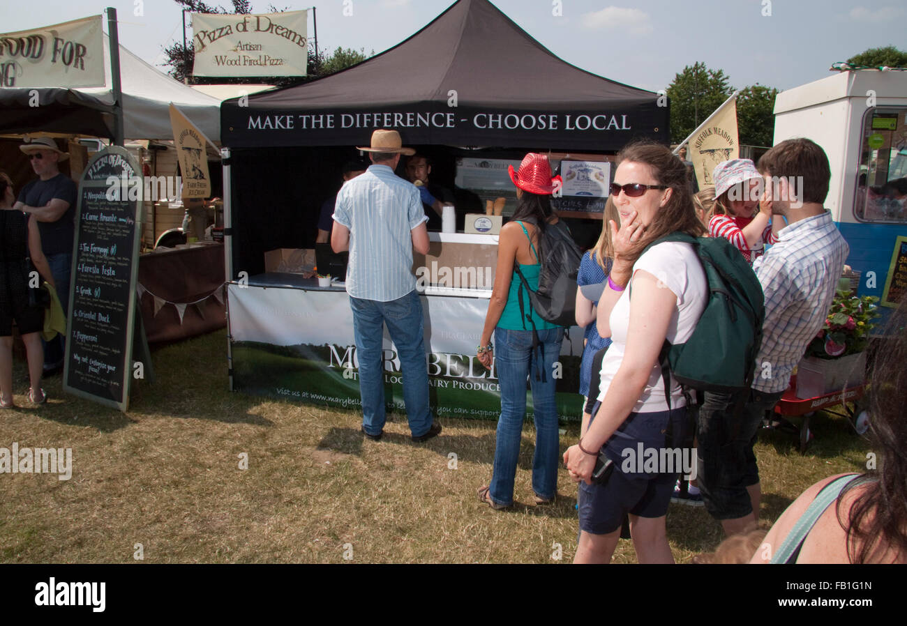 At an outdoor event a queue for ice cream Stock Photo - Alamy