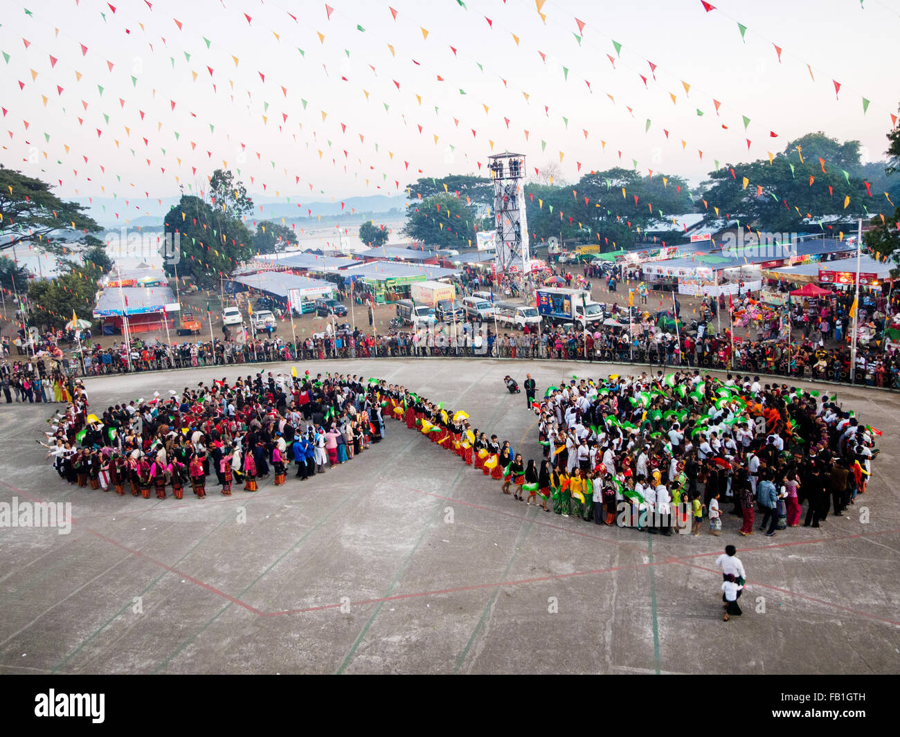 Manau Dance, traditional ceremony of Kachin people to celebrate Kachin ...