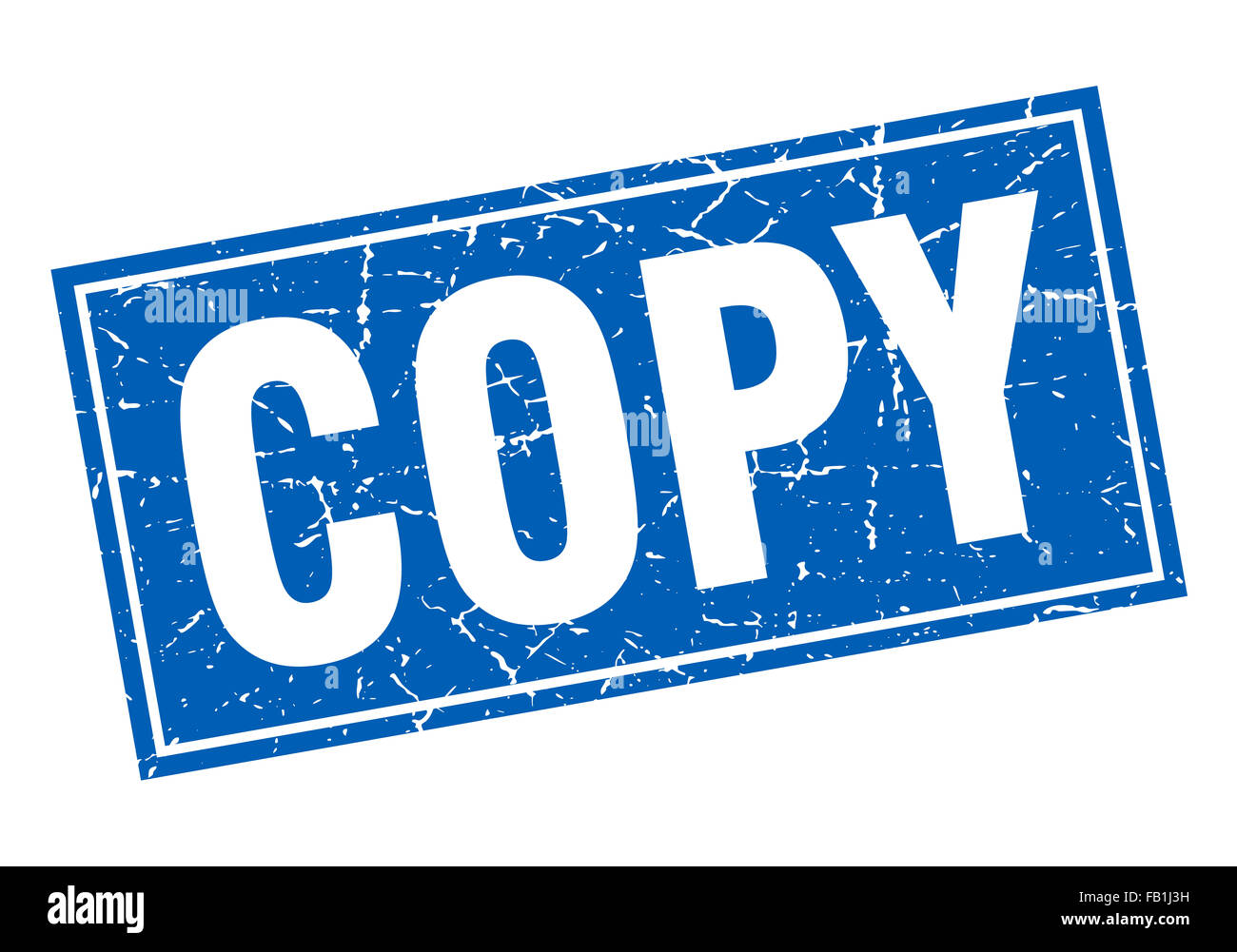 copy blue square grunge stamp on white Stock Photo - Alamy