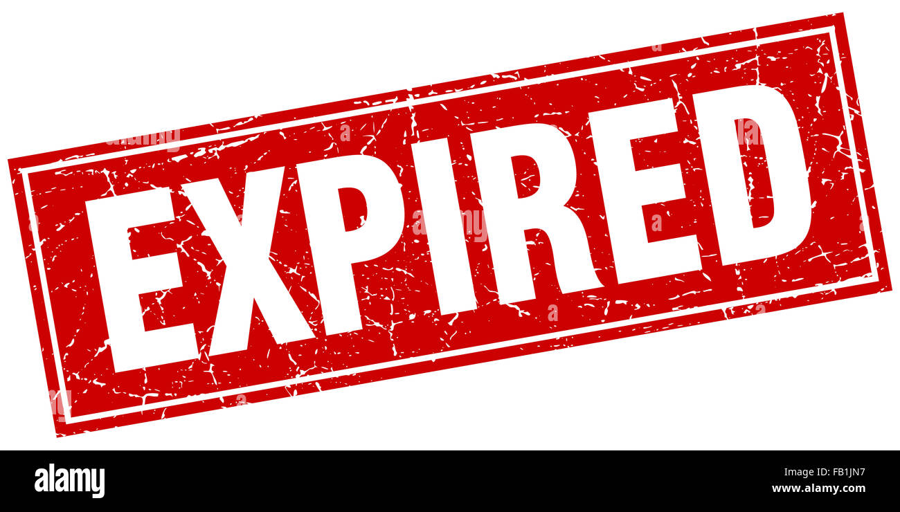 expired red square grunge stamp on white Stock Photo - Alamy