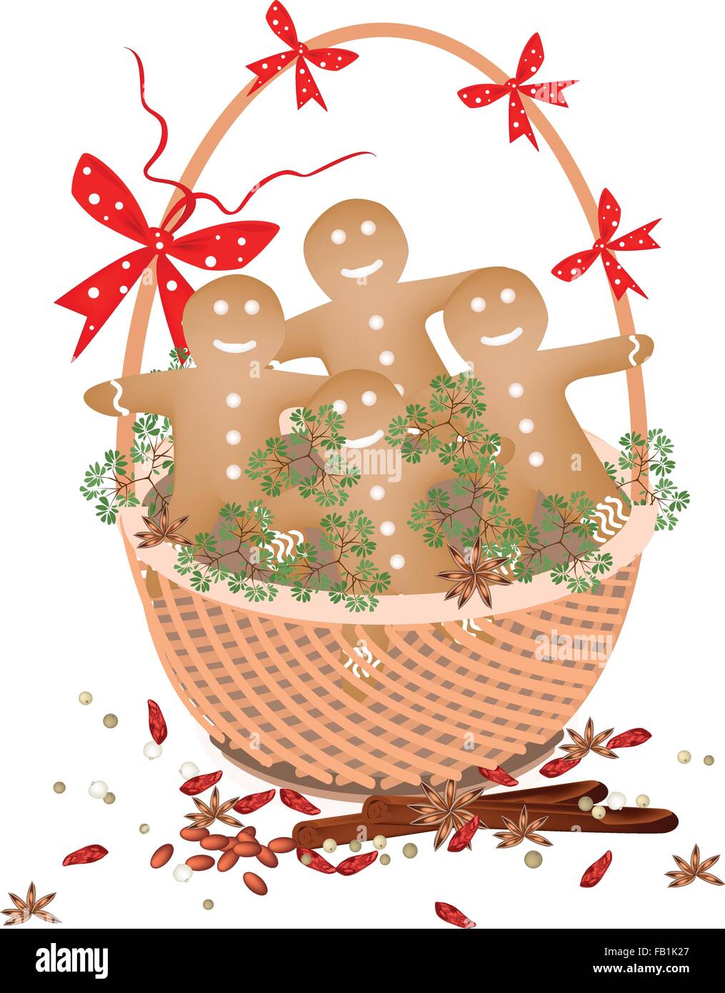 llustration of Christmas Gingerbread Man Cookies Decorated with White ...