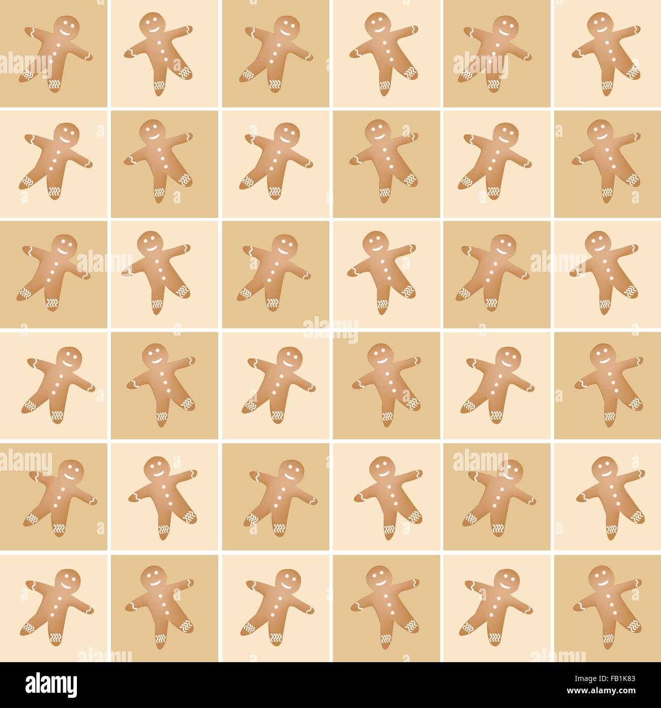 Gingerbread Man in Brown and Light Brown Chess Board Stock Vector Image ...