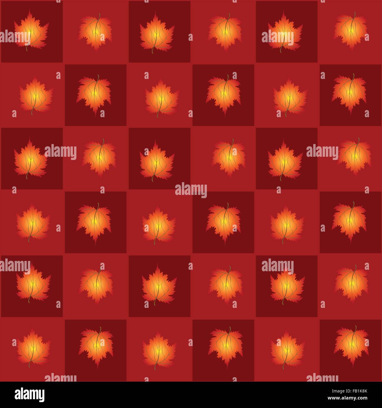 An Illustration Seamless Patterns of Maple Leaves in Red and Orange ...