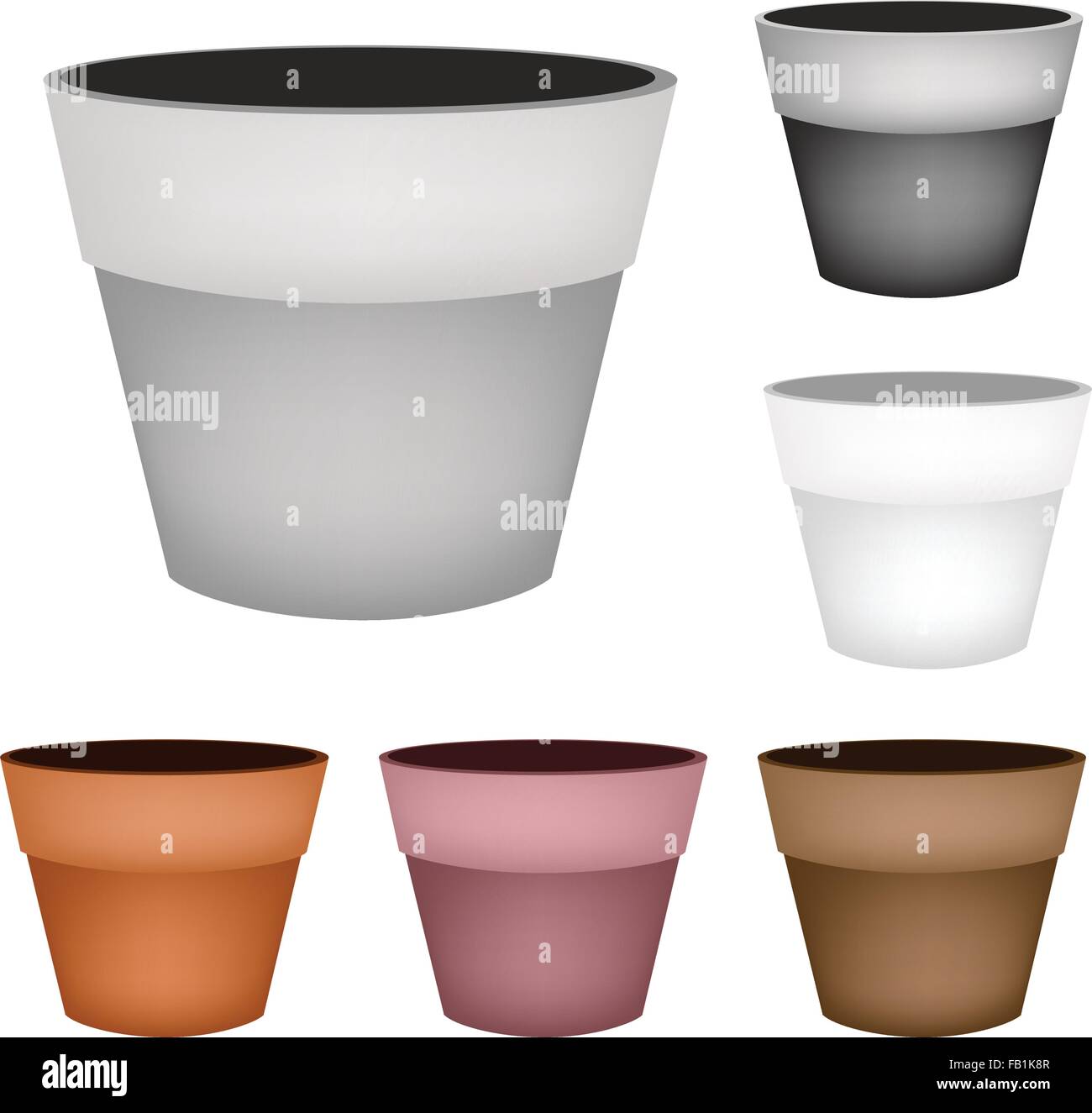 Illustration Various Color of Empty Ceramic Flower Pots or Clay Plant ...