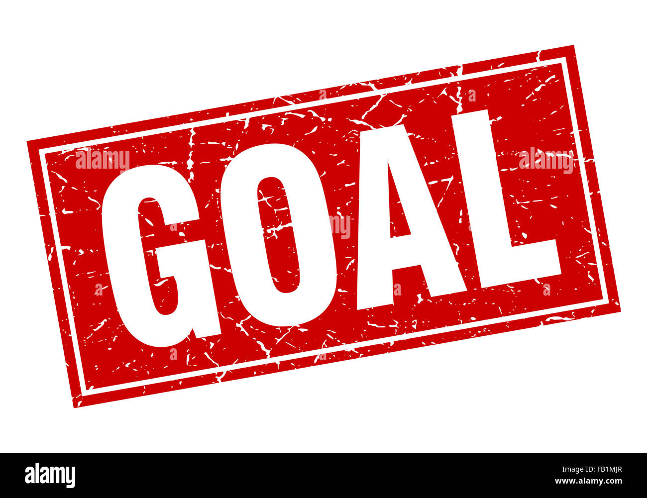 goal red square grunge stamp on white Stock Photo - Alamy