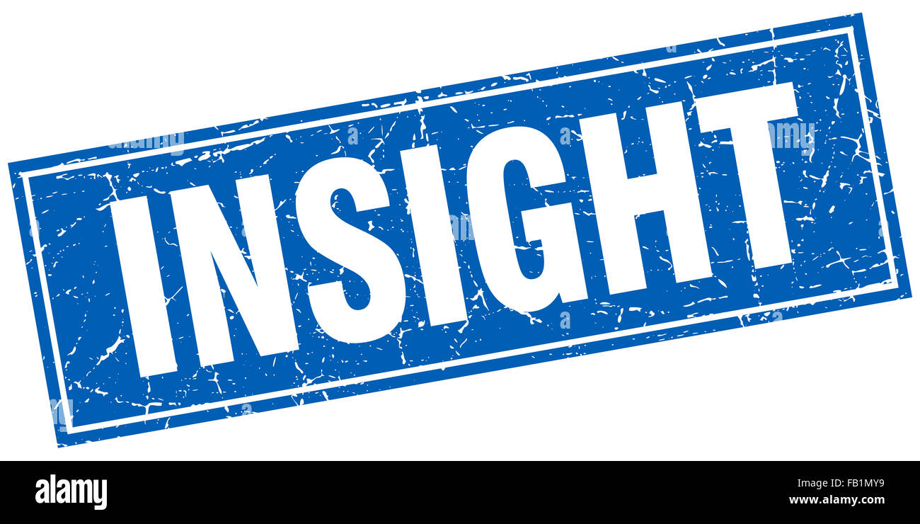 insight blue square grunge stamp on white Stock Photo - Alamy