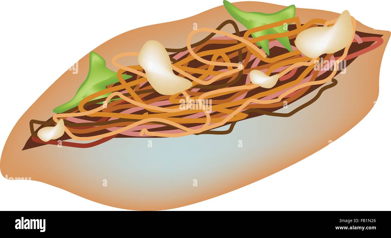 Yakisobapan Stock Vector Images - Alamy