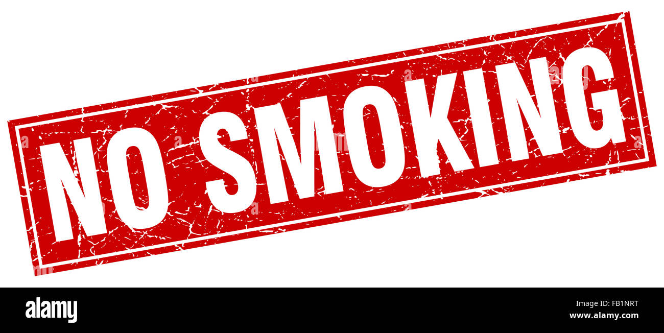 no smoking red square grunge stamp on white Stock Photo - Alamy