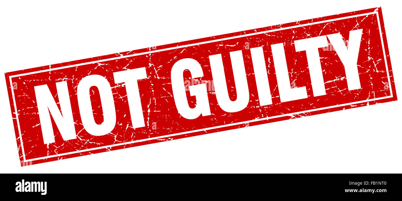 not guilty red square grunge stamp on white Stock Photo - Alamy