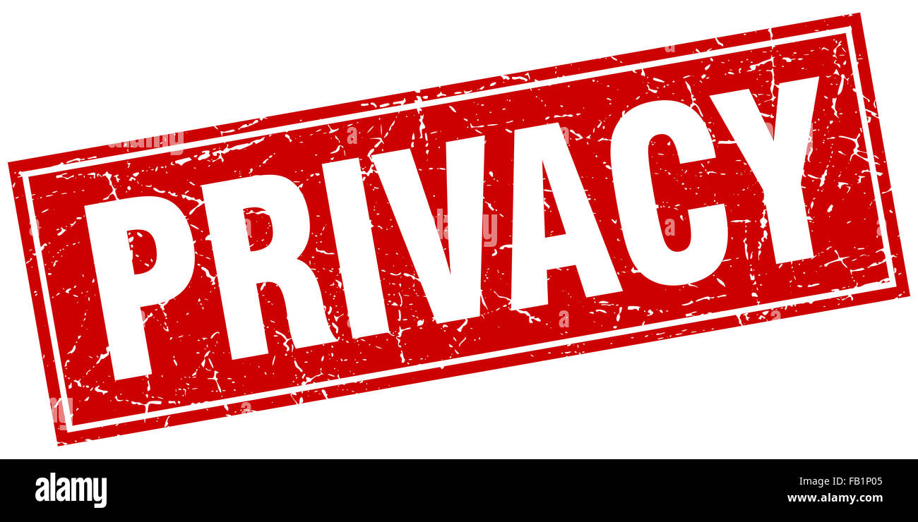 privacy red square grunge stamp on white Stock Photo - Alamy