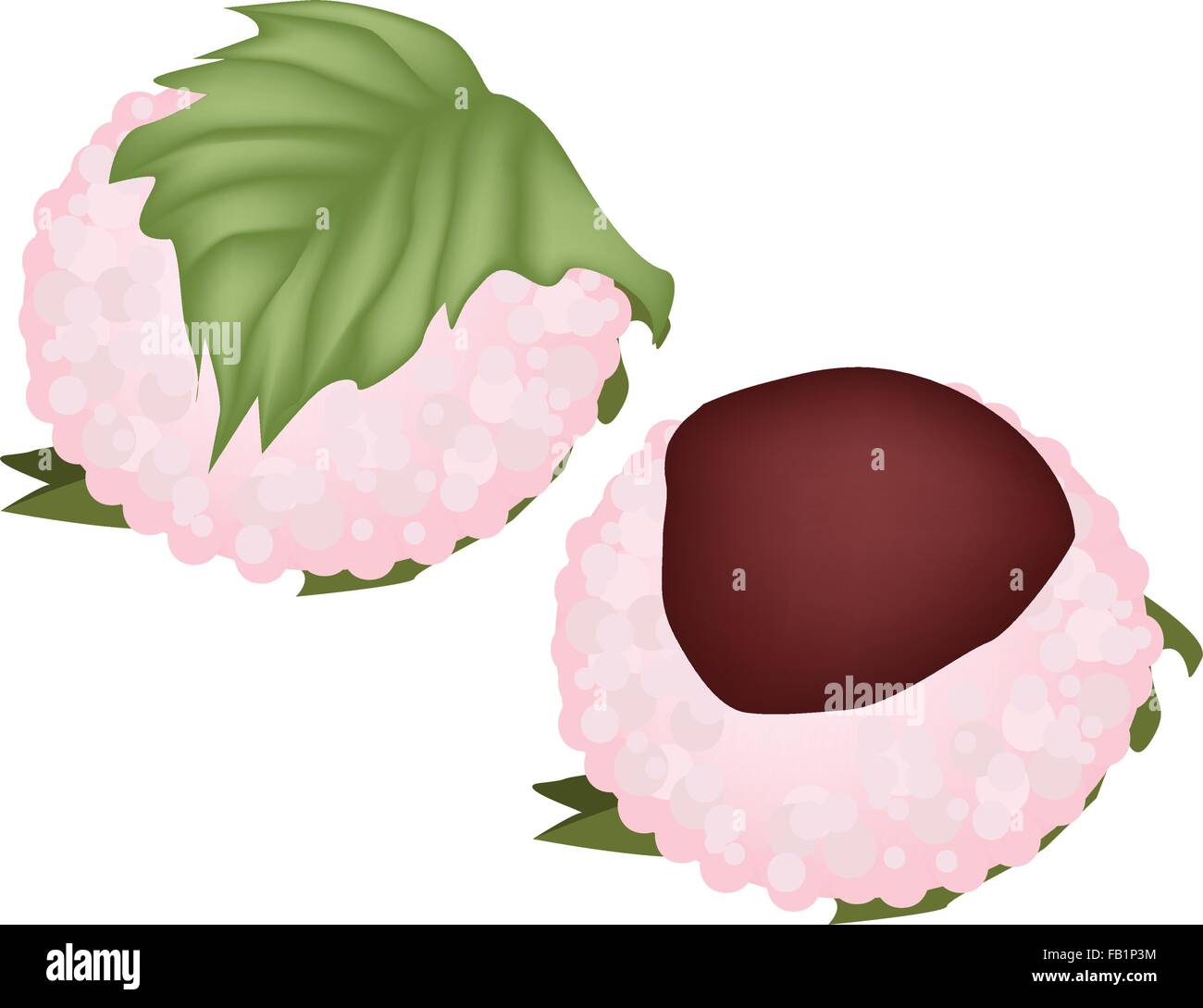 Sakuramochi rice cake Stock Vector Images - Alamy