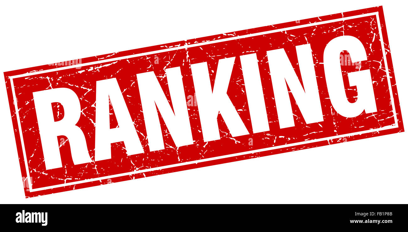 ranking red square grunge stamp on white Stock Photo - Alamy